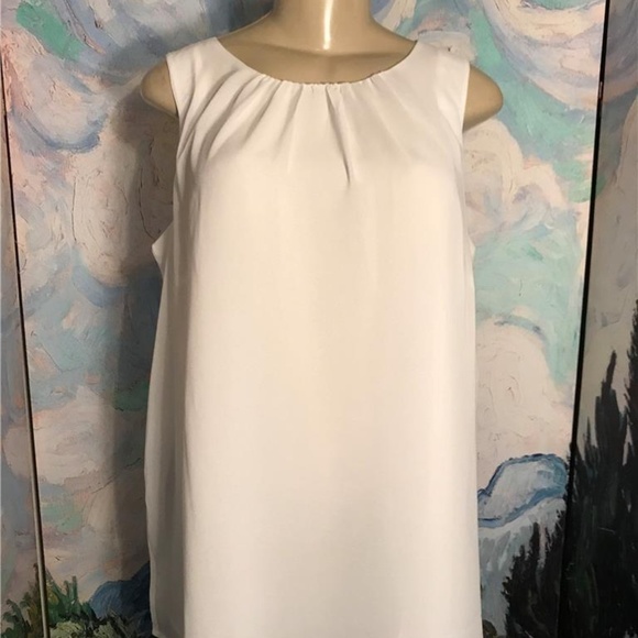 Jessica London | Tops | Jessica London White Lined Draped Tunic Top ...